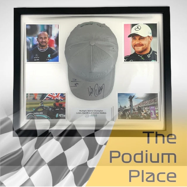 MERCEDES-AMG SILVER ARROWS Framed Cap Signed by Lewis Hamilton ...