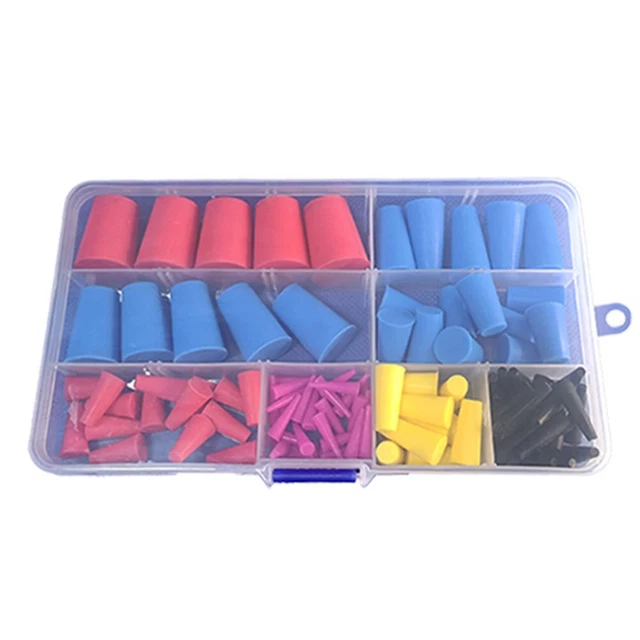 SILICONE TAPERED PLUG Set 100 Pcs High Temp Plug Kit for Masking and ...