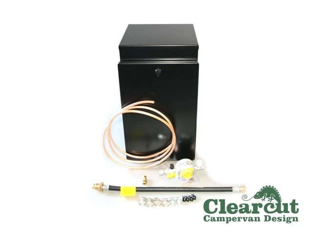 METAL GAS BOX Kit for 3.9kg Propane, Truma Regulator, Campervan Air ...