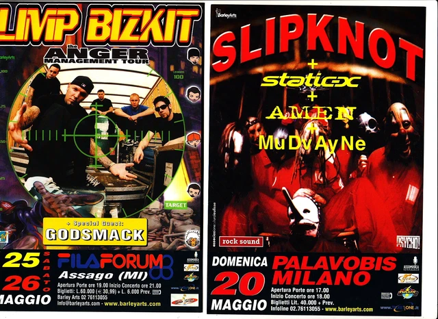 LIMP BIZKIT SLIPKNOT 2001 rare double side flyer Heavy Metal Corey ...