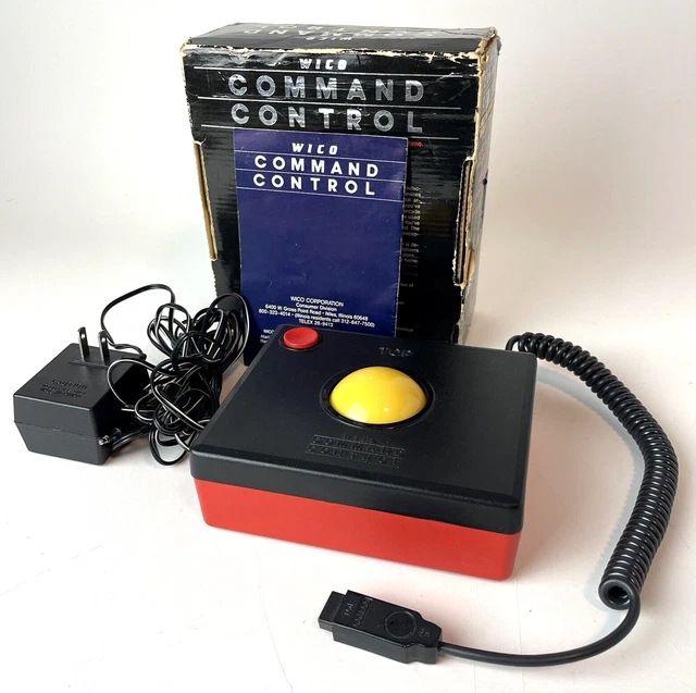 1982 WICO COMMAND Control Arcade Trackball For Atari Commodore Sears ...