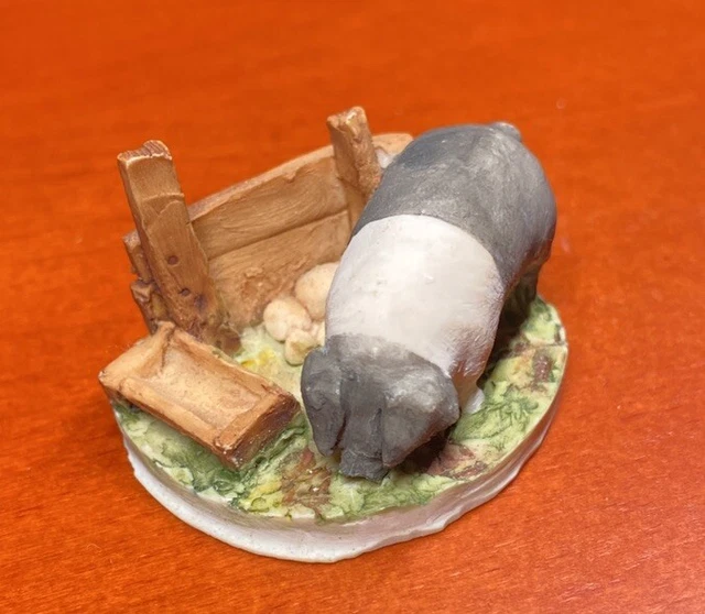 RARE VINTAGE PETER Fagan Pig Miniature Hand Painted 1983 Rare Made In ...
