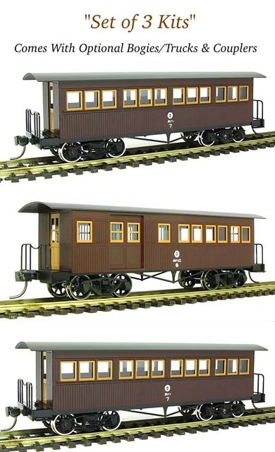HO GAUGE ARU-MODEL Old Bogie Coach/Combination/Observation 3-Car Kits ...