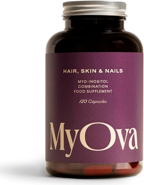 MYOVA HAIR, SKIN & Nails PCOS Supplement - 30-Day Supply - 2000mg Myo ...