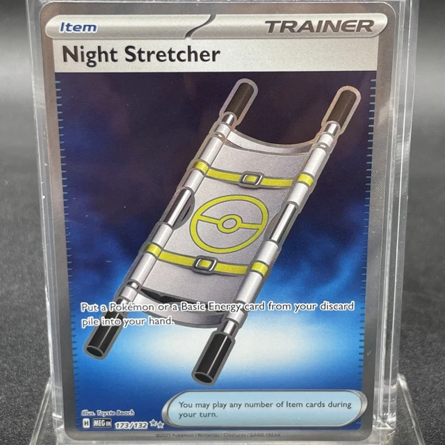 NIGHT STRETCHER 173/132 Pokemon TCG Mega Evolutions Full Art Ultra Rare ...