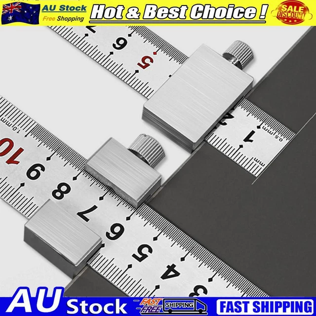 STEEL RULER LOCATOR Angles Scriber Marker Ruler Limiter Woodworking ...