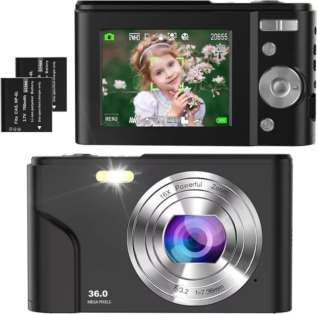DIGITAL CAMERA, 1080P Full HD Compact Camera 36MP Vlogging Camera with ...