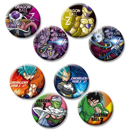 DRAGON BALL 'RESURRECTION F' Tsuwamo no Large Can Badges Goku Vegeta ...
