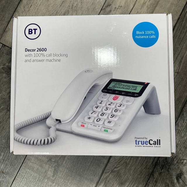 BT DECOR 2600 Corded Landline Phone with Call Blocking & Answer Machine ...