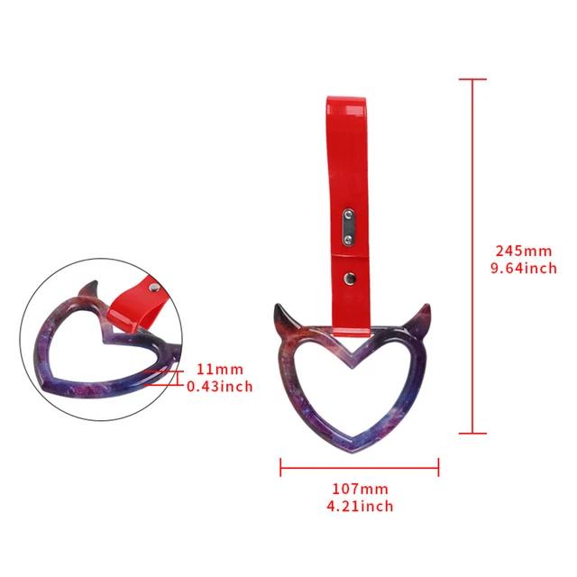 CAR ACCESSORY JDM Devil Heart TSURIKAWA Galaxy Ring Red PVC Handle ...