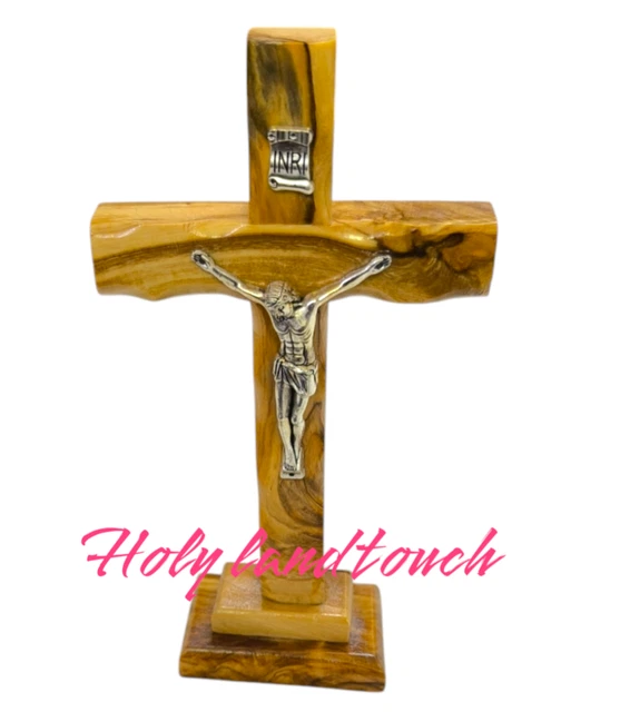 CROSS CRUCIFIED JESUS Christ Olive Wood Hand Made Jerusalem Holy Land ...