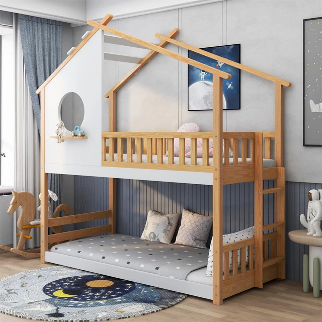 Hausbett Hochbett 90x200