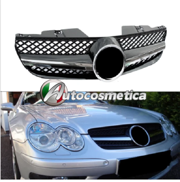 GRILLE CALANDRE PANNEAU Noir/Chrome R230 Mercedes-Benz 2007-2009 EUR ...