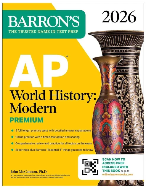 AP WORLD HISTORY: Modern Premium, 2026: Prep Book With 5 Practice Tests ...