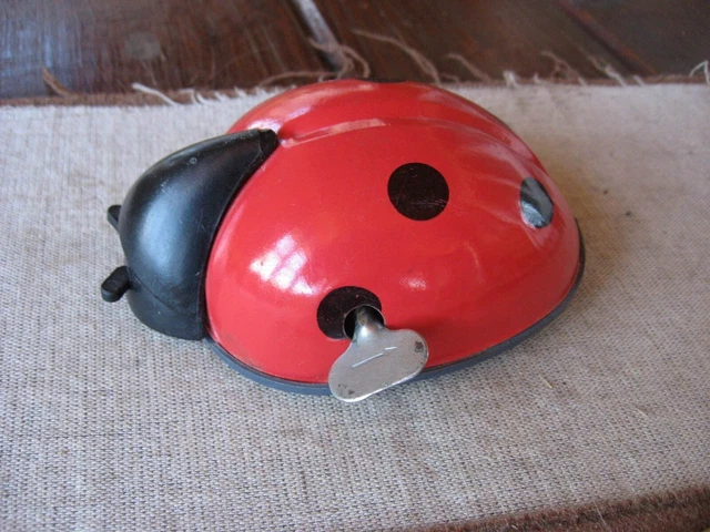 OLD SOVIET CHILDREN toy Russian rare Ladybird Tin Wind-up Toy Key ...