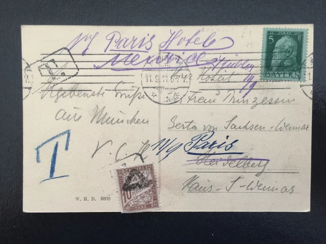 PRINZESSIN GERTA VON Sachsen Weimar Eisenach - Postkarte 1911 EUR 40,00 ...