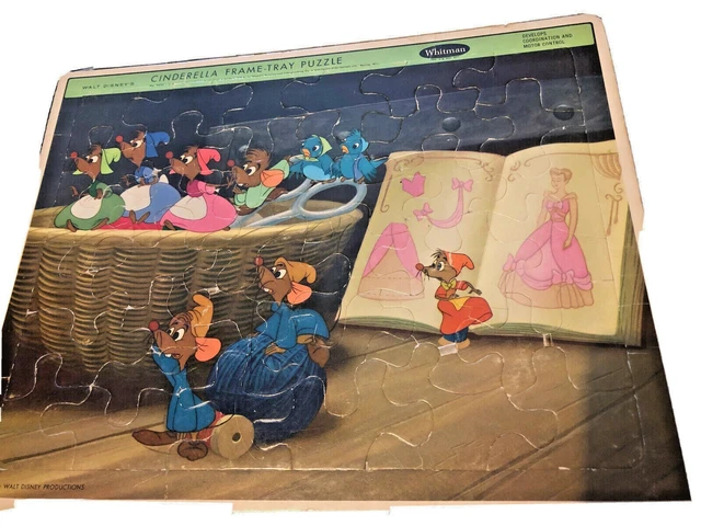 VINTAGE WHITMAN WALT Disney Cinderella Frame Tray Jigsaw Puzzle MCM £17 ...
