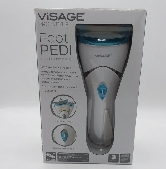 VISAGE PRO STYLE White and Blue Electric Foot Pedi with Flexible Head ...
