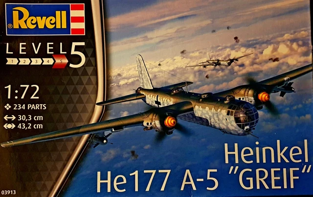 REVELL HEINKEL HE 177 A-5 'Greif' Model Kit 1:72 Scale New & Sealed £10 ...