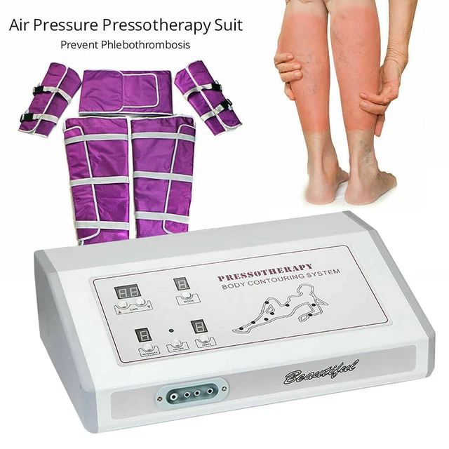 AIR PRESSURE PRESSOTHERAPY Lymphatic Drainage Sliming Machine Body Suit ...