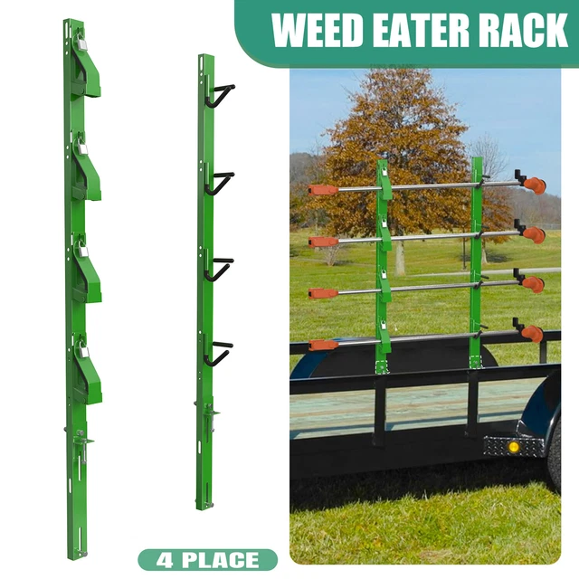 4 PLACE LOCKABLE Weedeater Trimmer Rack Set Upgraded For Enclosed ...
