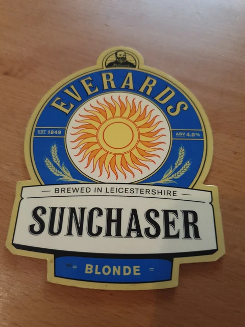 EVERARDS BREWERY SUNCHASER Blonde Bitter Beer Real Ale Pump Clip ...