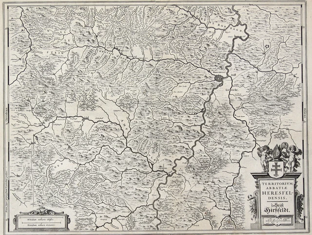 BAD HERSFELD ORIGINAL Kupferstich Landkarte Blaeu 1642 EUR 100,00 - PicClick DE