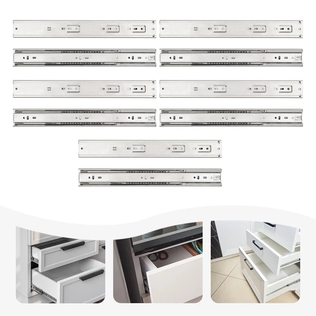 SOFT CLOSE DRAWER Slides Full Extension Side Mount 14" Ball Bearing ...