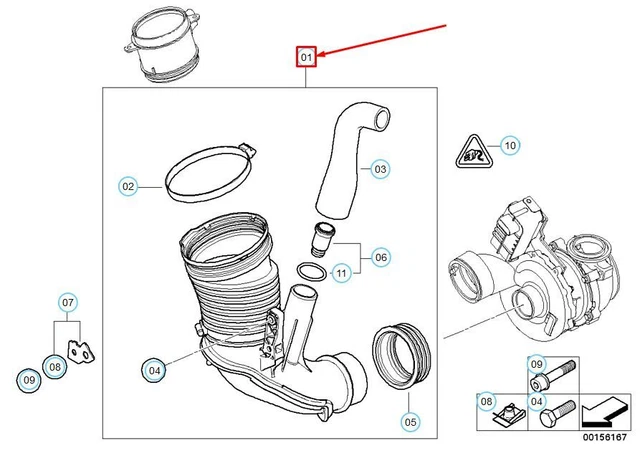 OEM BMW X3 E83 Gefiltertes Luft Rohr Mit Silencieux 13713449104 3449104 ...