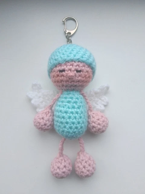 AMIGURUMI SCHUTZENGEL SCHLÜSSELANHÄNGER/TASCHENBAUMLER gehäkelt Geschenk EUR 7,00 - PicClick DE