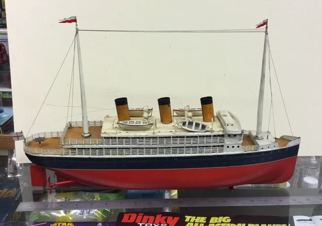 BING CLOCKWORK 1920S Twin Screw Three Funnel Liner Working All Original ...