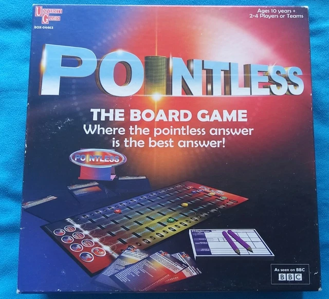 BBC POINTLESS THE Board Game by University Games Ages Family Game 10yrs ...