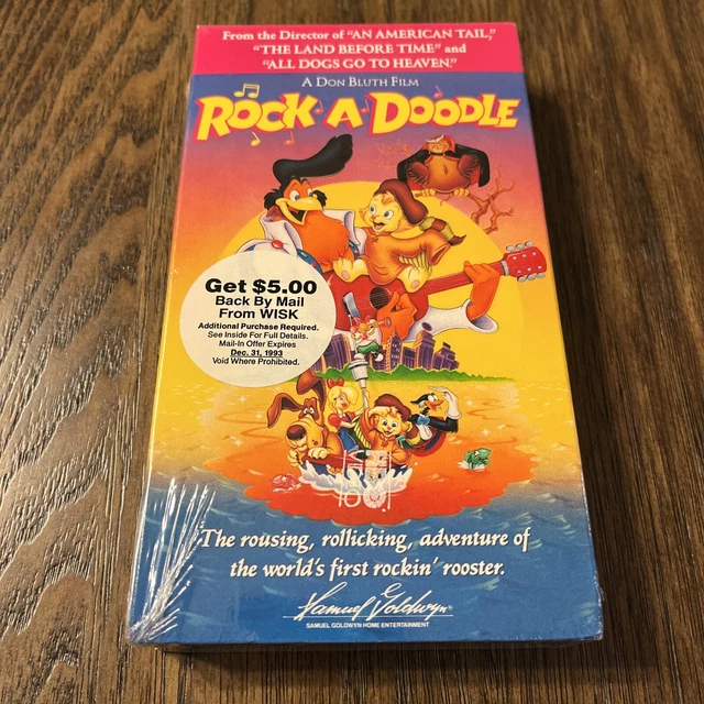 ROCK-A-DOODLE (VHS, 1999) Video Tape Don Bluth Film Animation Sealed £4 ...