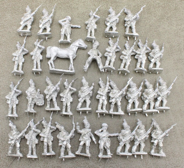 28MM NAPOLEONIC METAL PRUSSIAN INFANTRY x31 + Colonel ULP15 Elite Minis ...