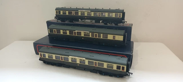 OO GAUGE EXCELLENT 3x Bachmann Collett GWR Coach 34-126 050B 075B Brown ...