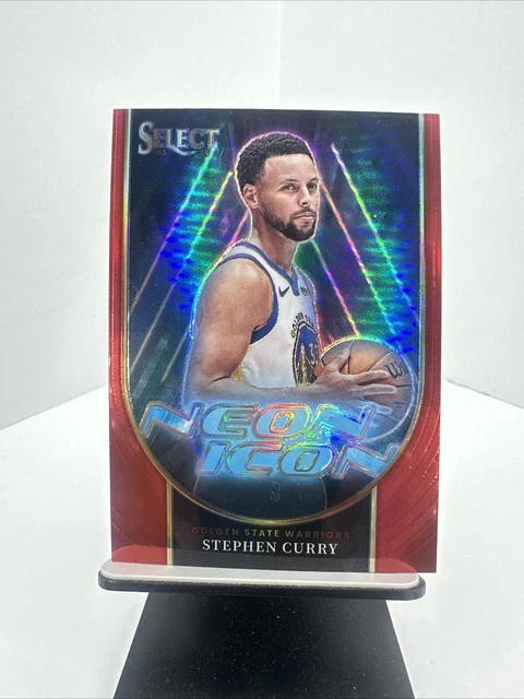 STEPHEN CURRY 2023-24 Seleziona ICONA NEON ROSSA PRIZM #4 WARRIORS EUR ...