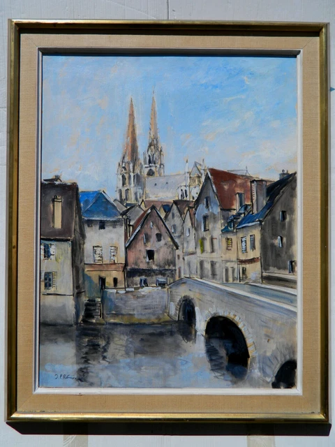 CHARTRES JEAN-PIERRE RÉMON (1928) PAYSAGE Tableau Peinture Huile IMPRESSIONNISTE EUR 179,00 ...