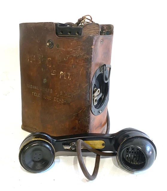 Ancien TÉlÉphone De Campagne Militaire Us Army Signal Corps Ww2 Eur 46