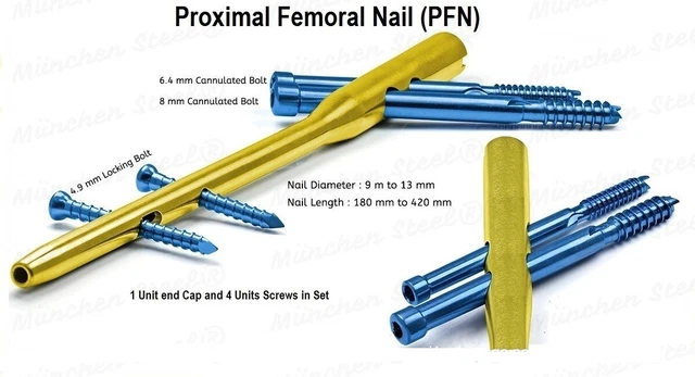 PFN-(PROXIMAL-FEMORAL-NAIL-TITANIUM-10-UNIT-WITH-1-UNIT-END-CAP-AND-4-UNIT-SCREW EUR 1.021,58 ...