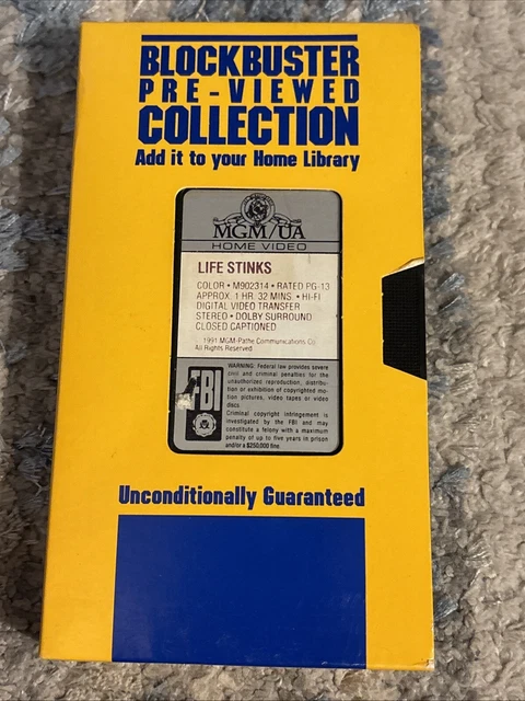 VINTAGE BLOCKBUSTER VIDEO Pre-Viewed Collection VHS Rental 1991 Life ...
