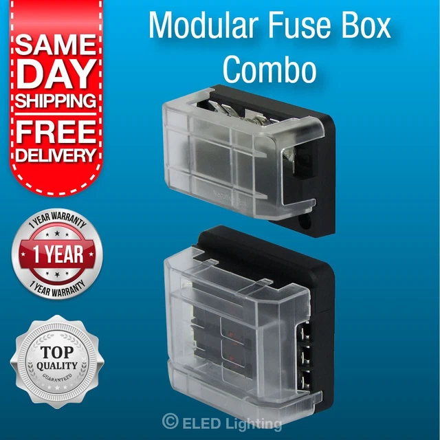 ELECTRICAL TERMINAL FUSE Block 6 Way with Negative Bus Bar Junction Box ...