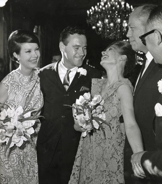AMERICAN ACTOR JACK Lemmon at his wedding to Felicia Farr in P- 1962 ...
