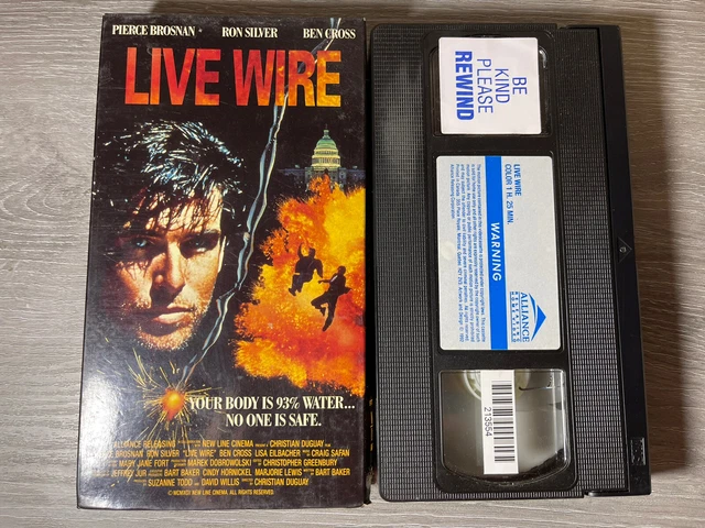 LIVE WIRE (VHS, 1993, Unrated Version) Pierce Brosnan, Ron Silver, 90s ...