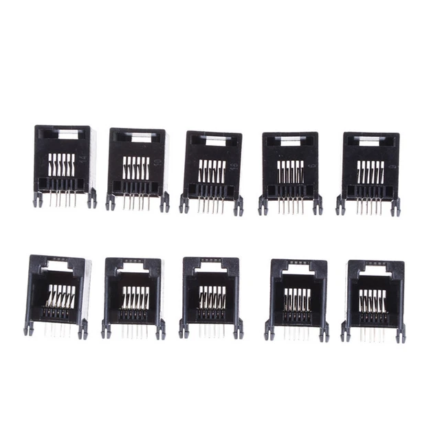 10PCS/SET RJ11 RJ12 6P6C Computer Internet Network PCB Jack Socket New~ YP $5.06 - PicClick AU