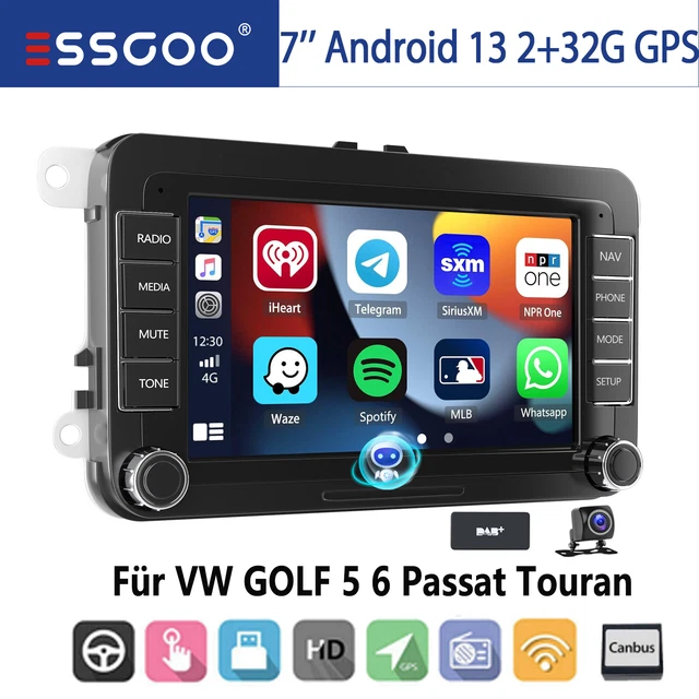 DAB+ 2+64GB ANDROID Autoradio Carplay GPS Für VW Golf 5 6 Polo 6R Tiguan Touran EUR 144,99 ...