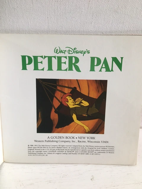A GOLDEN BOOK Walt Disney Peter Pan Paperback Book Disney Movie Greats ...
