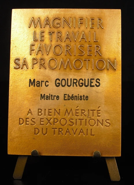 MÉDAILLE AU MAÎTRE ébeniste Marc Gourgues sc R Cami 75 mm 169g le ...