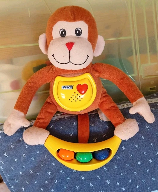 VINTAGE VTECH MUSICAL Monkey. I Love You. Grip Tape Paws. Cute Toy VGC ...