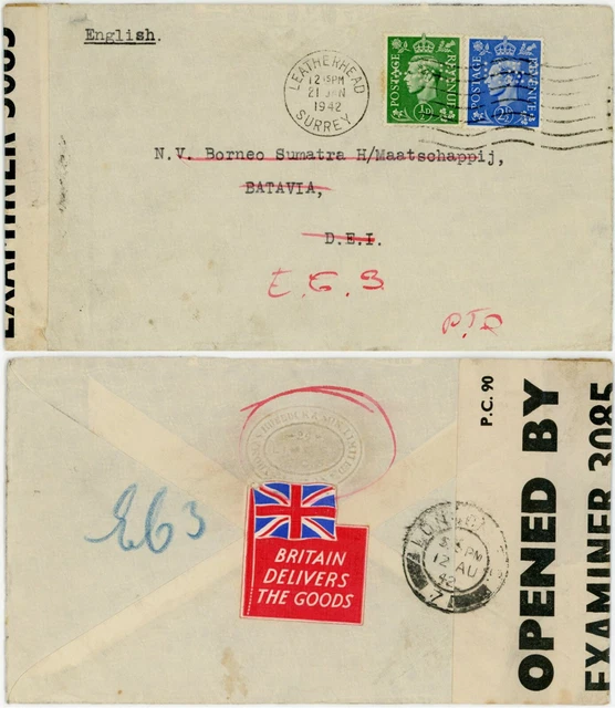 GB WW2 PATRIOTIC LABEL BRITAIN DELIVERS COMMERCIAL to NEI CENSORED ...