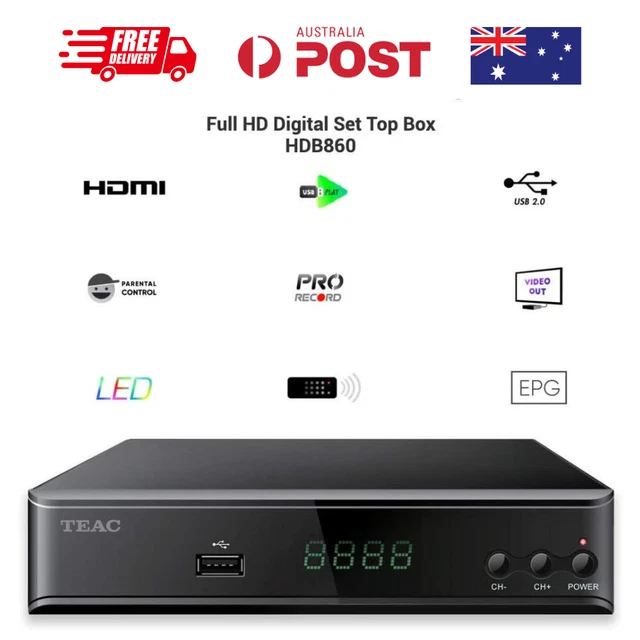 TEAC TV HD Digital Set Top Box Receiver Television HDB860 1080p HDMI ...